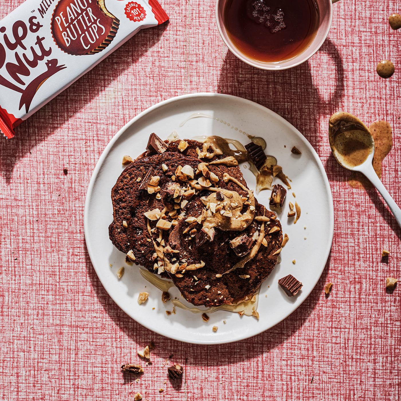 Dark Chocolate Peanut Butter Pancakes Recipe | Pip & Nut