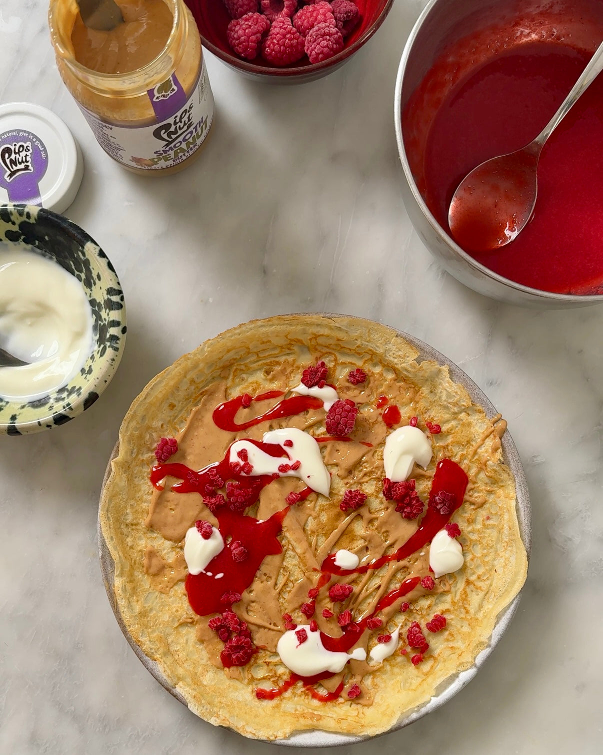 Savoury Peanut Butter (Green) Pancakes | Pip & Nut